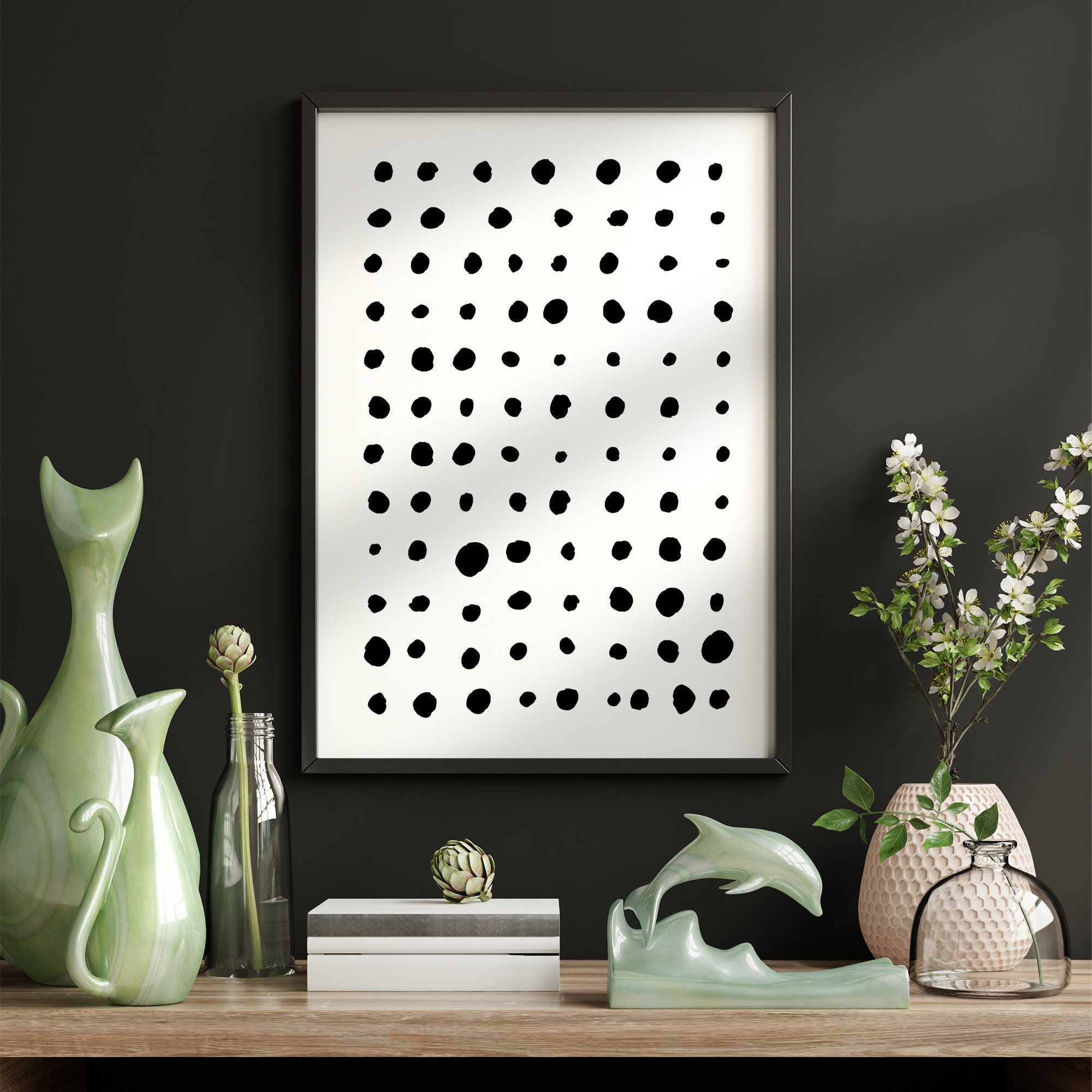 Ink Dots Digital Wall Art Print, Minimalist Abstract Printable Poster ...