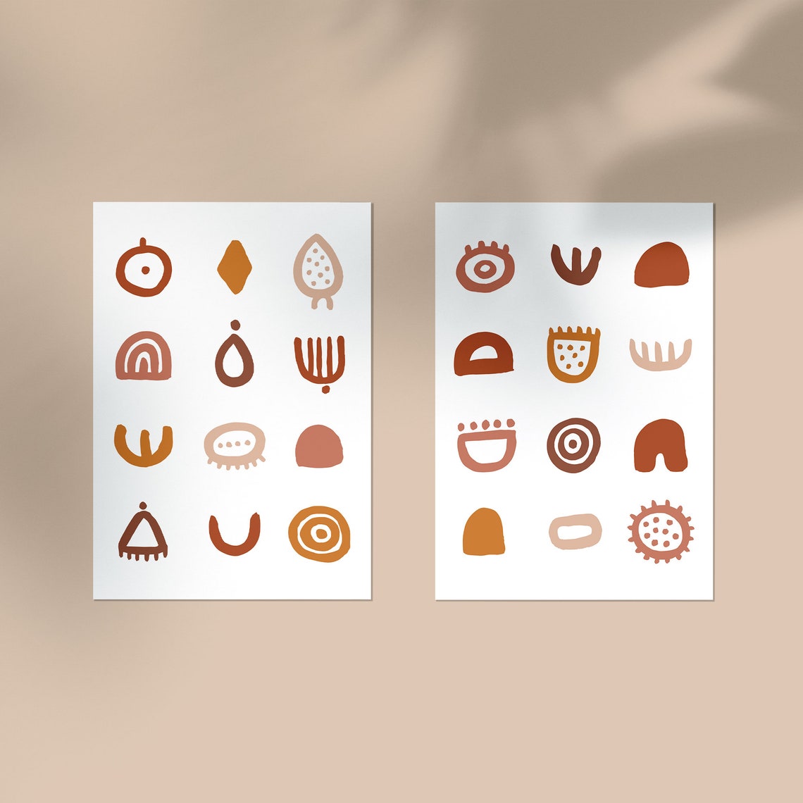 Set of 2 Abstract Boho Signs Geometric Abstract Wall Art - Etsy