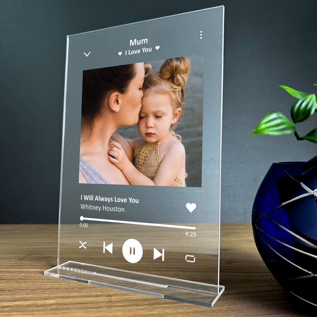 Personalised Song Plaque With Stand, Birthday Gift, Mum Gifts, Music ...