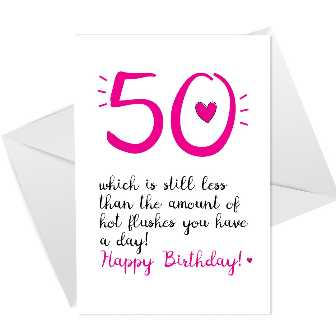 Red Ocean Funny 50th Birthday Card for Women Mum Nan Sister Friend Hot ...
