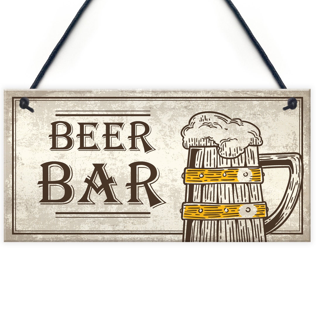 Vintage Bar Sign Beer Plaque Home Bar Wedding Man Cave Pub Wall Gifts ...
