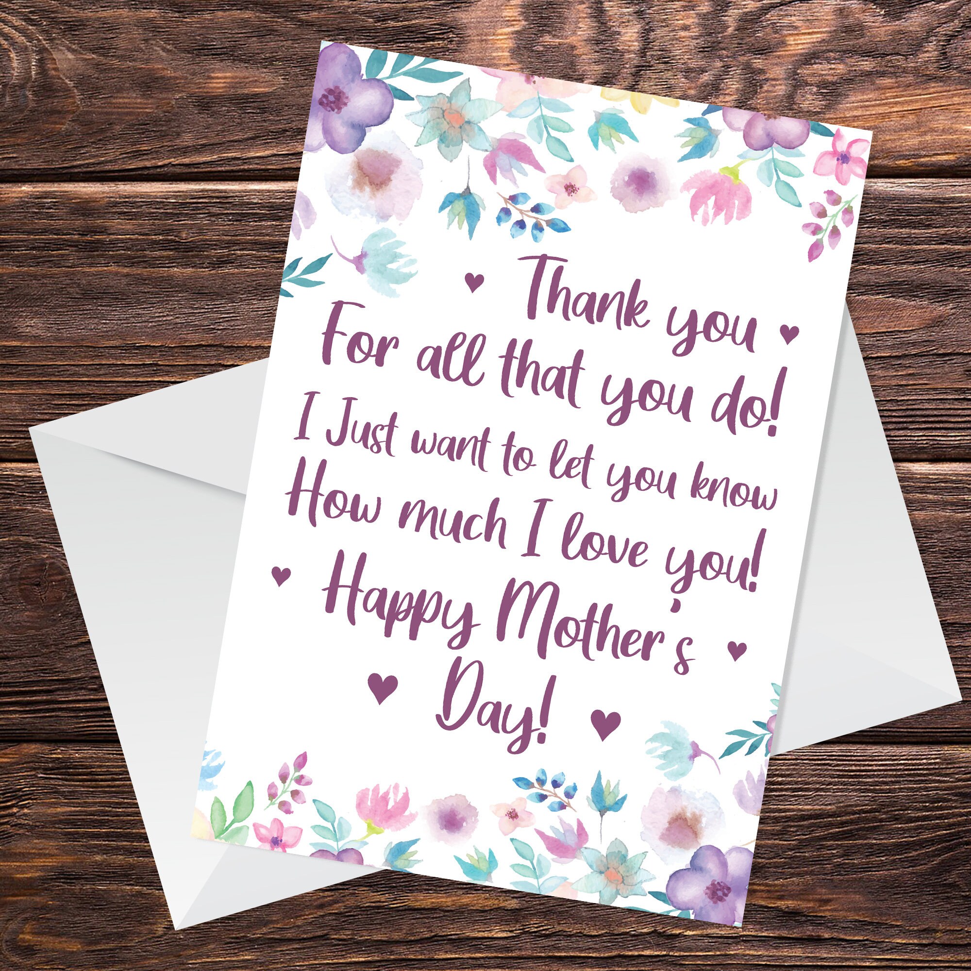 Red Ocean Mothers Day Thank You Card Mother's Day Card - Etsy