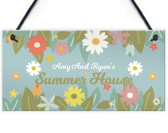 Personalised Summer House Sign Metal Garden Wall Door Decor Accessory ...