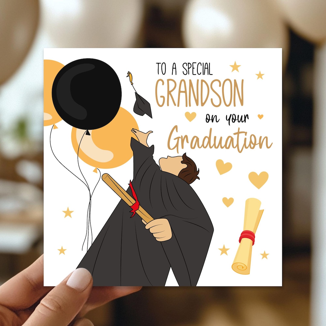 Graduation Cards Graduation Card for Grandson Congratulations Card ...