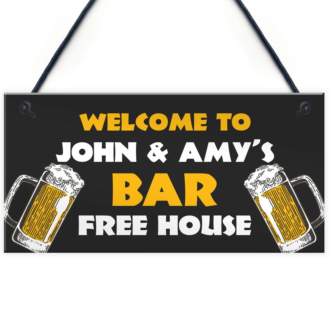 Funny Rude Home Bar Sign Garden Garage Pub Shed Man Cave Sign Beer Gift ...