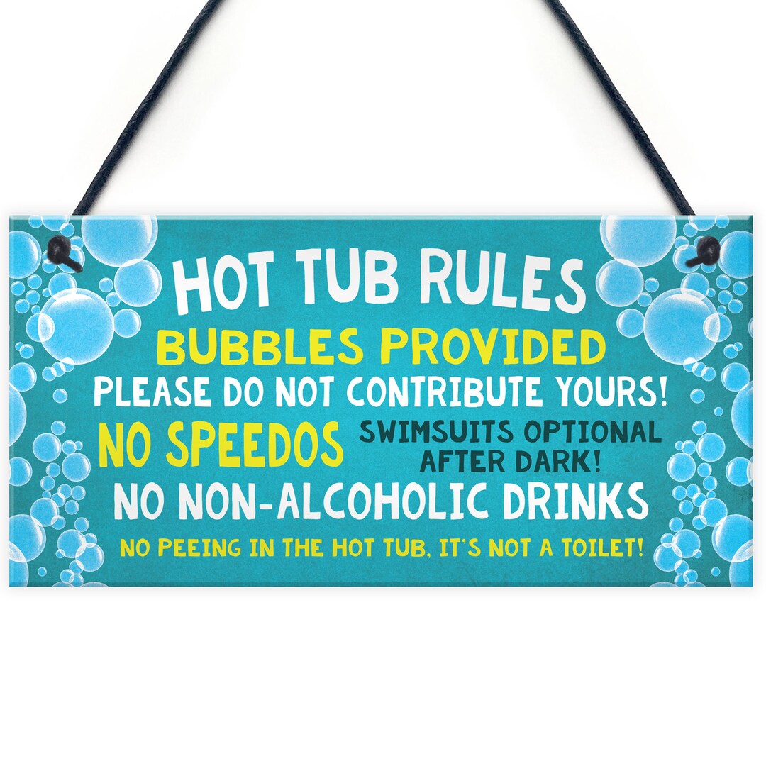 Hot Tub Rules Sign Funny Hot Tub Sign for Garden Hot Tub Accessories ...