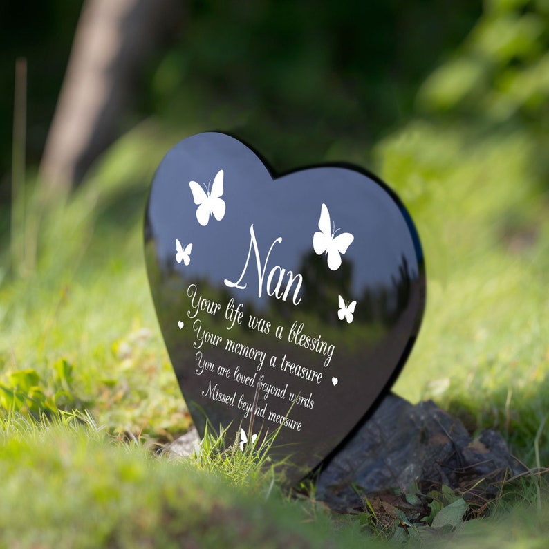 Nan Memorial Graveside Remembrance Plaque Acrylic Heart Stake Garden ...