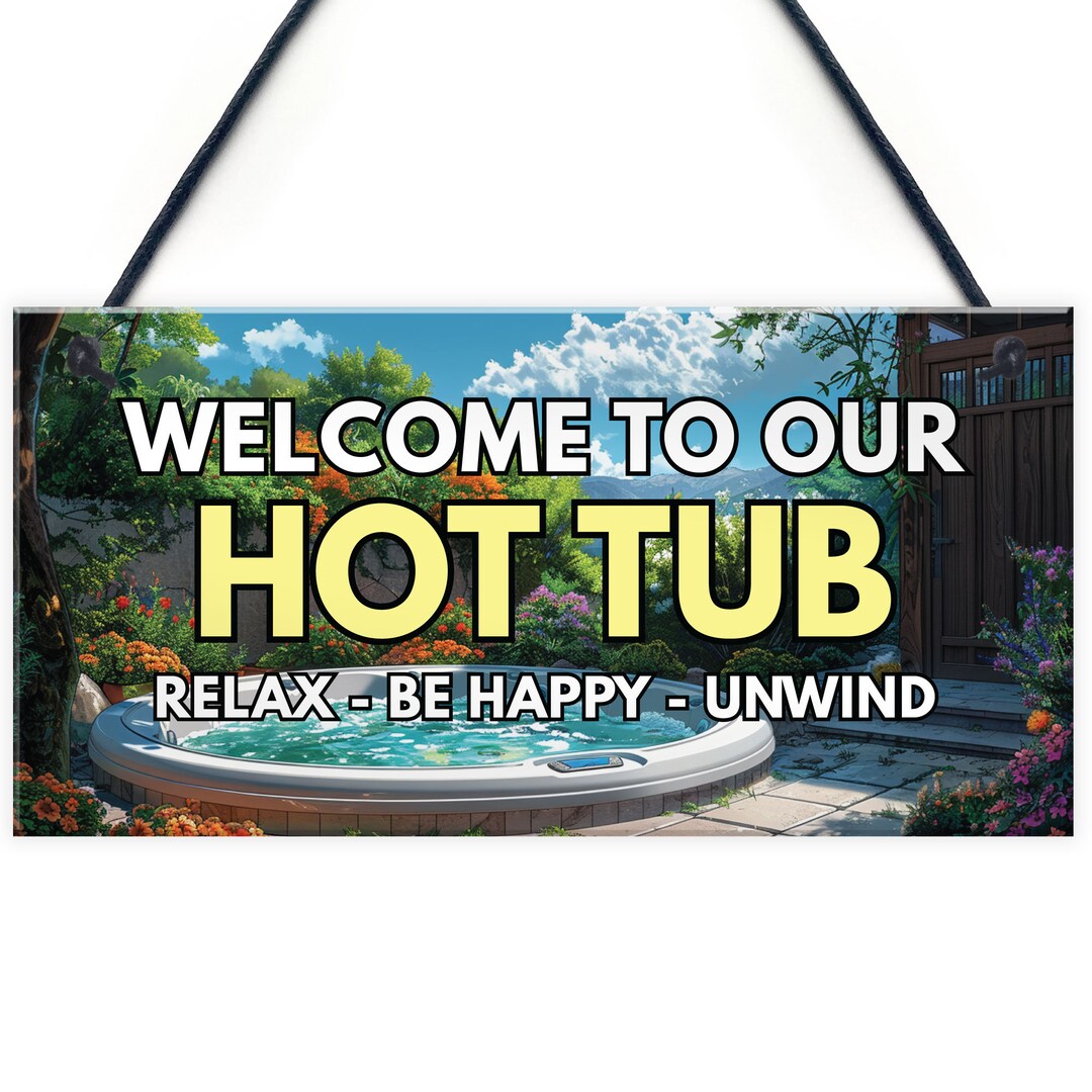 Hot Tub Welcome Sign, Home Decor Hot Tub Accessories, Novelty Garden ...