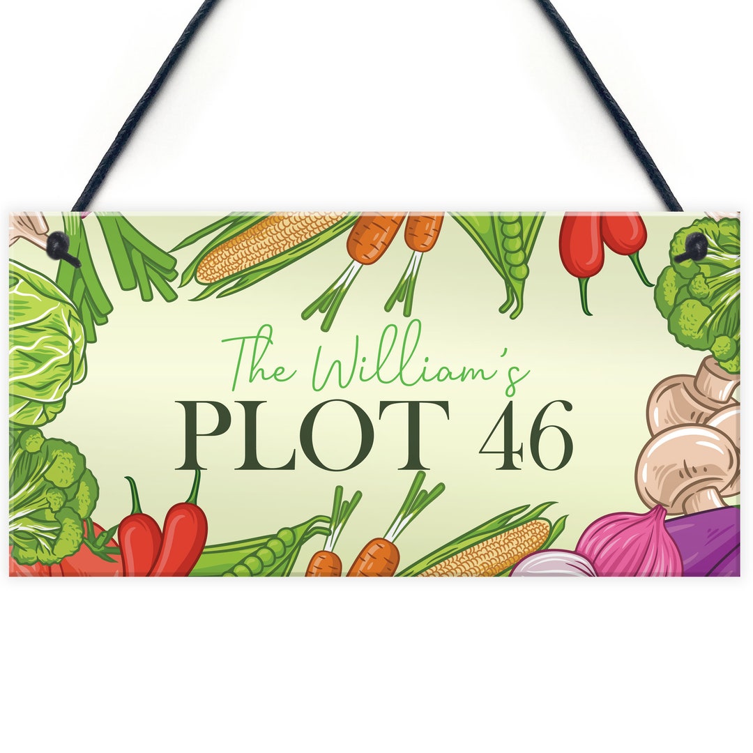Allotment Sign Outdoor Plaque PLOT NUMBER Personalised Family Gift ...