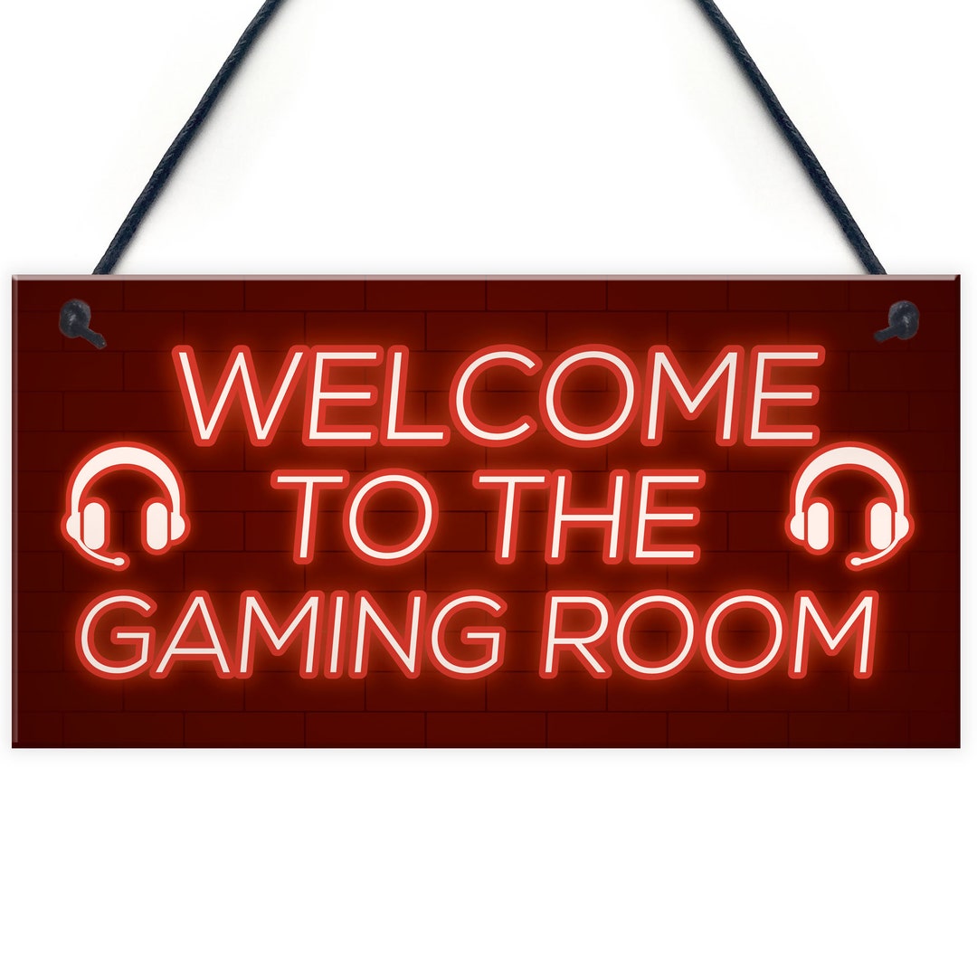 Gaming Room Sign Welcome Sign for Man Cave Boys Bedroom Gamer Christmas ...