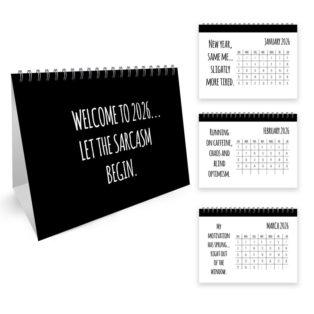 Novelty 2026 Calendar Funny Desk Office Planner 16 Page Flipbook ...