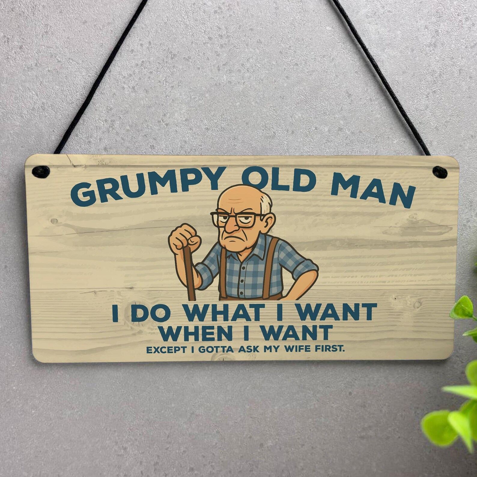 Grumpy Old Man Funny Sign for Him Gift for Father's Day Birthday Gifts ...