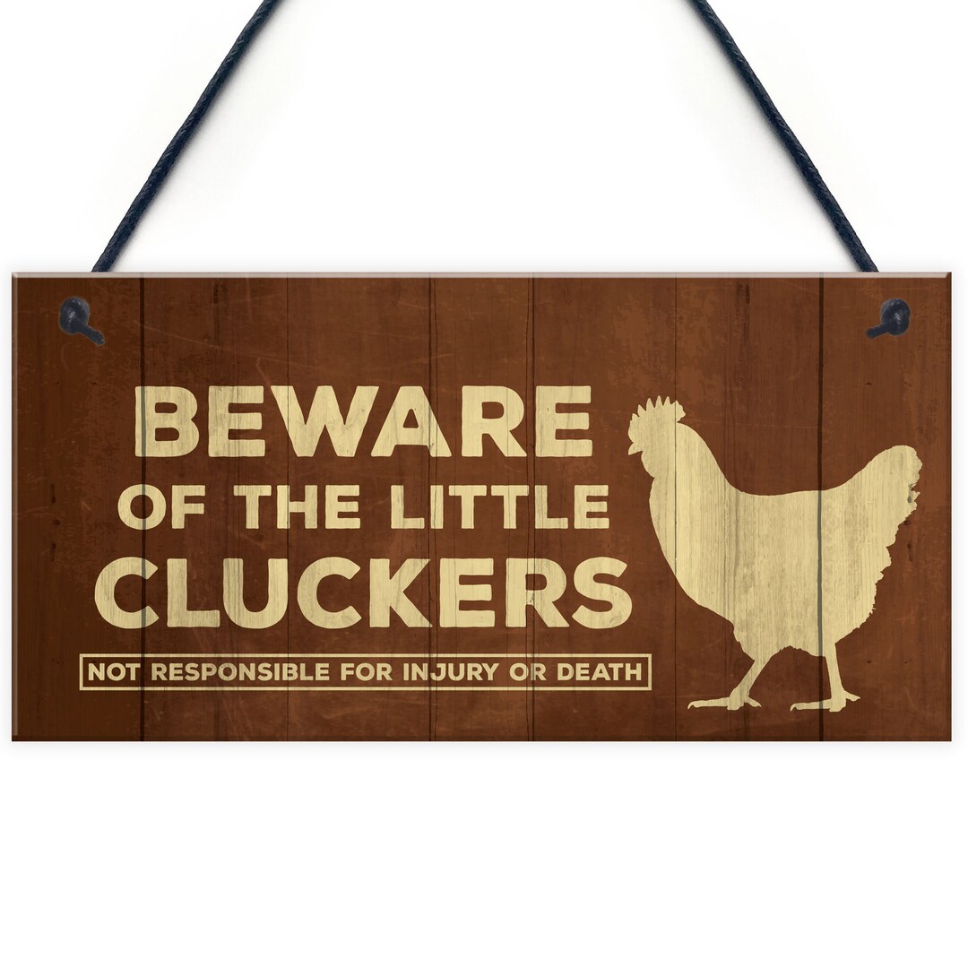 Beware of the Little Cluckers Funny Chicken Sign Coop Hen House Sign ...