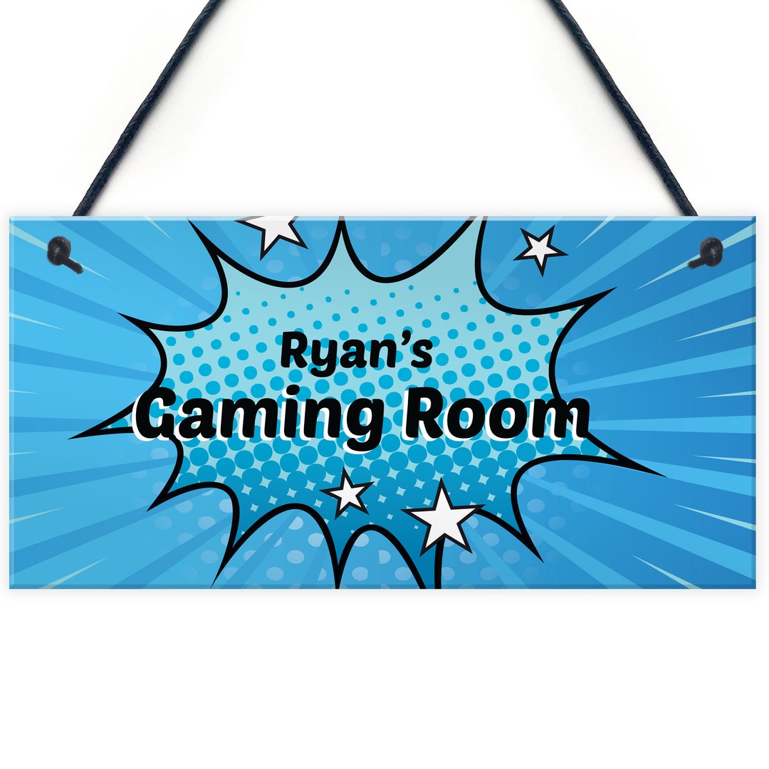 Cartoon Style Gaming Room Sign PERSONALISED Gaming Sign for Boys ...