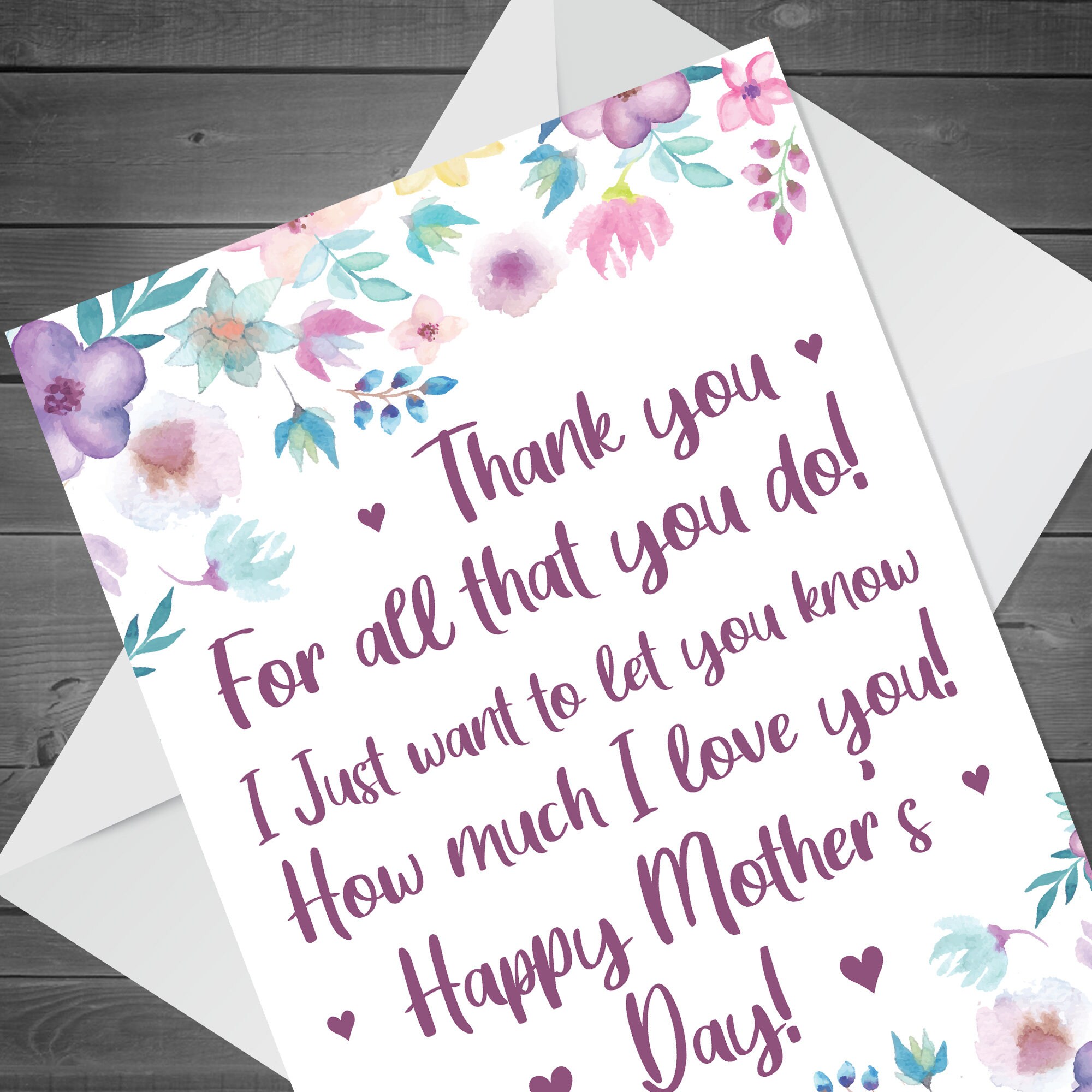 Red Ocean Mothers Day Thank You Card Mother's Day Card - Etsy