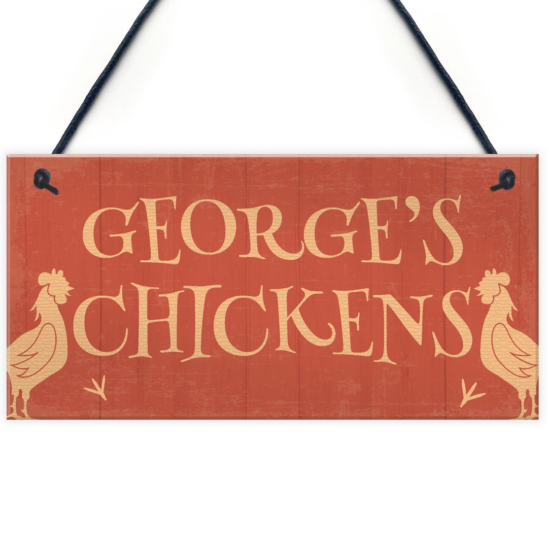 Chicken Signs for Coop Hanging Chicken Signs for the Garden Quirky Sign ...