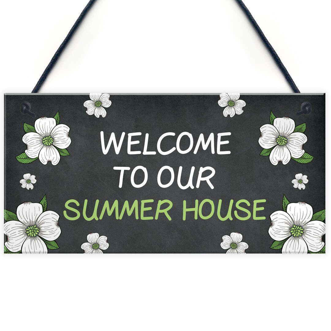 Red Ocean the Summer House Garden Sign Novelty Garden Shed Home Decor ...
