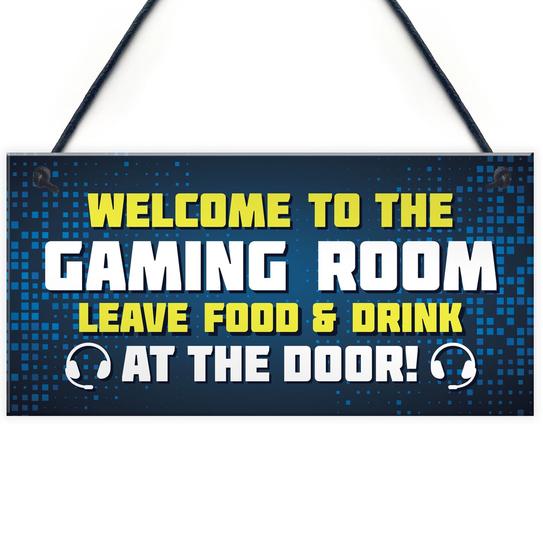 Gaming Sign Funny Gamer Gift Boys Bedroom Man Cave Sign Brother Son ...