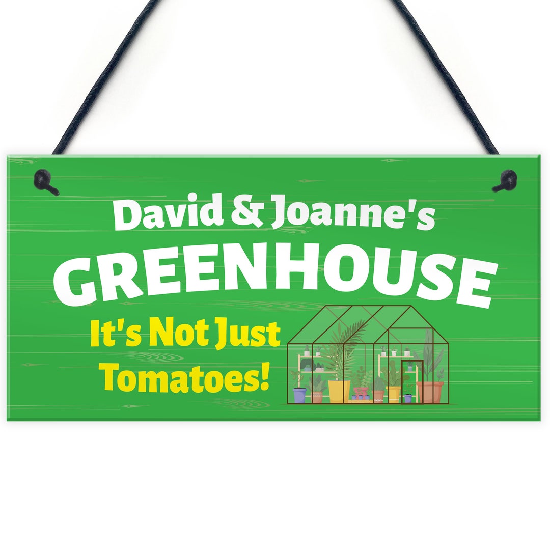 Personalised Greenhouse Signs Garden Signs for Outside Garden Plaque ...