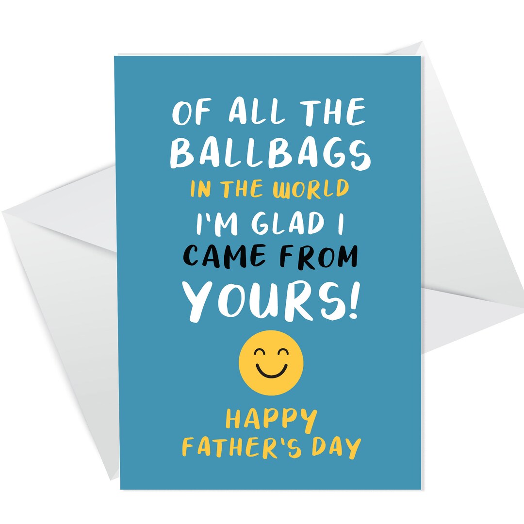 Funny Rude Fathers Day Card A6 Card for Dad on Fathers Day From ...