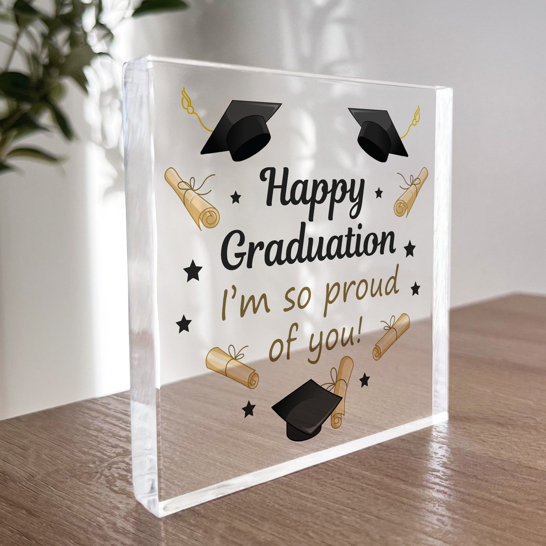 Happy Graduation Gift for Daughter Son Freestanding Acrylic Block ...