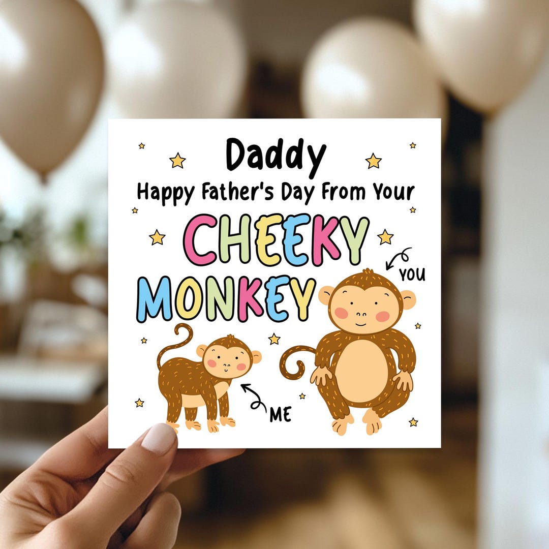 Fathers Day Card for Daddy From Your Cheeky Monkey Funny Fathers Day ...