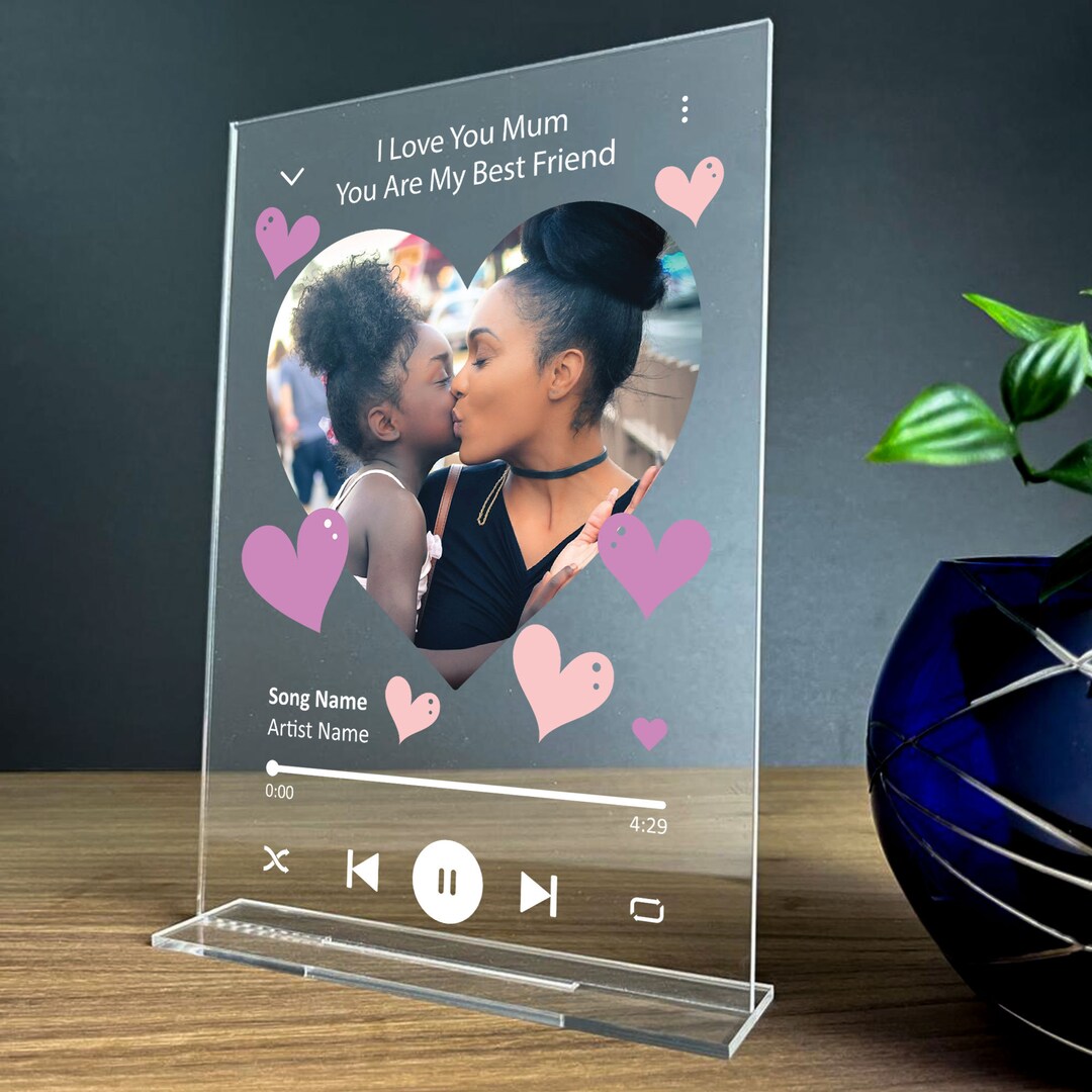 Personalised Mum Plaque Custom Photo Song Plaque Birthday Gift for Mum ...