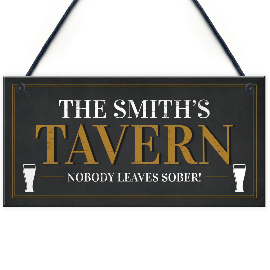 Personalised Home Pub Sign Any Names Tavern Sign Garden Bar Sign ...