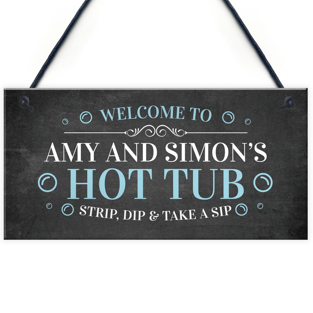 Red Ocean Funny Hot Tub Decor Signs Novelty Hanging Garden Signs Hot ...