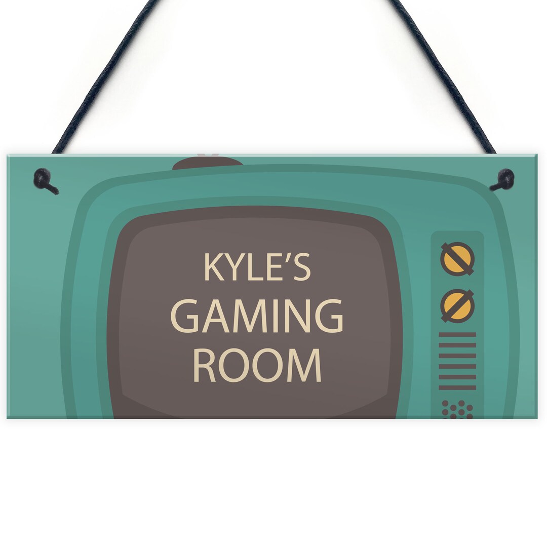 Quirky Gaming Room Sign PERSONALISED Boys Bedroom Sign Christmas Gift ...