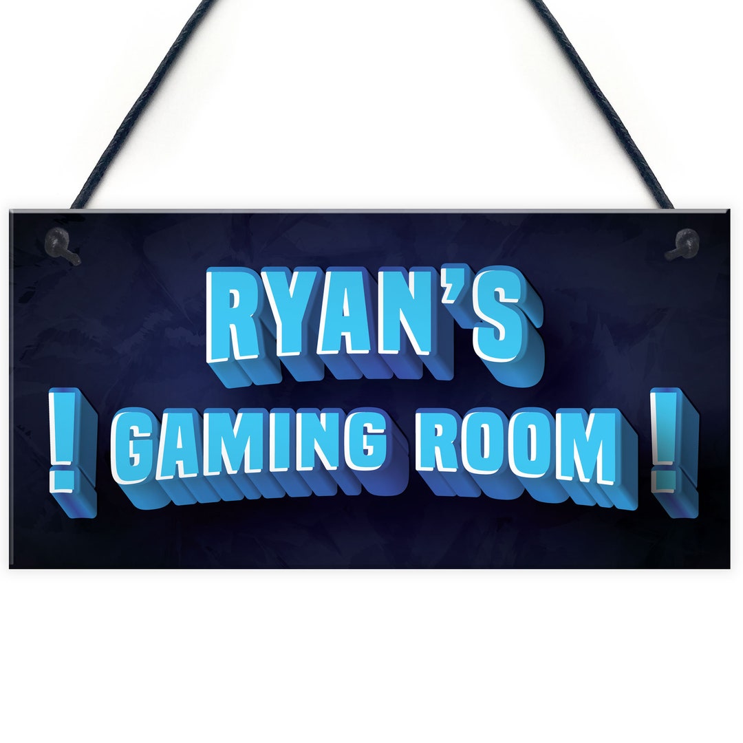 Gaming Room Sign PERSONALISED Man Cave Boys Bedroom Games Room Sign - Etsy