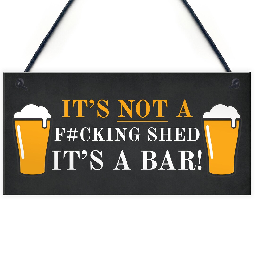 Funny Rude Bar Sign Hanging Garden Garage Pub Shed Man Cave Sign Beer ...