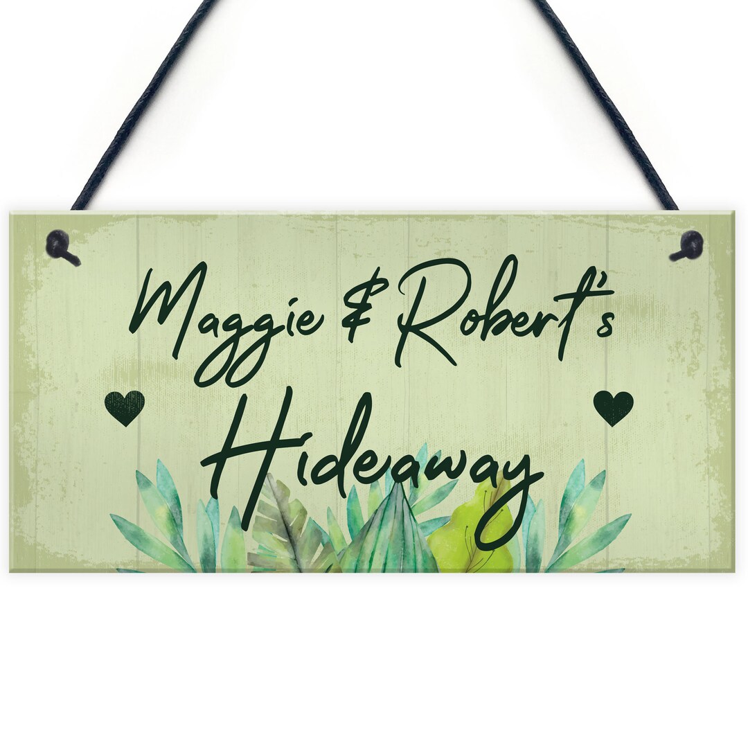 PERSONALISED Hideaway Sign Garden Sign Summer House Plaque Shed Sign ...