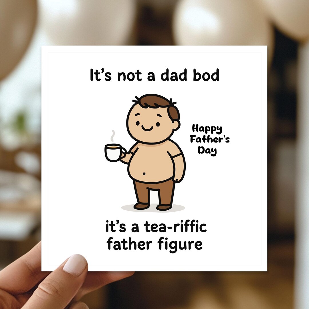 Funny Card for Dad for Fathers Day DAD BOD Father Figure Card With ...