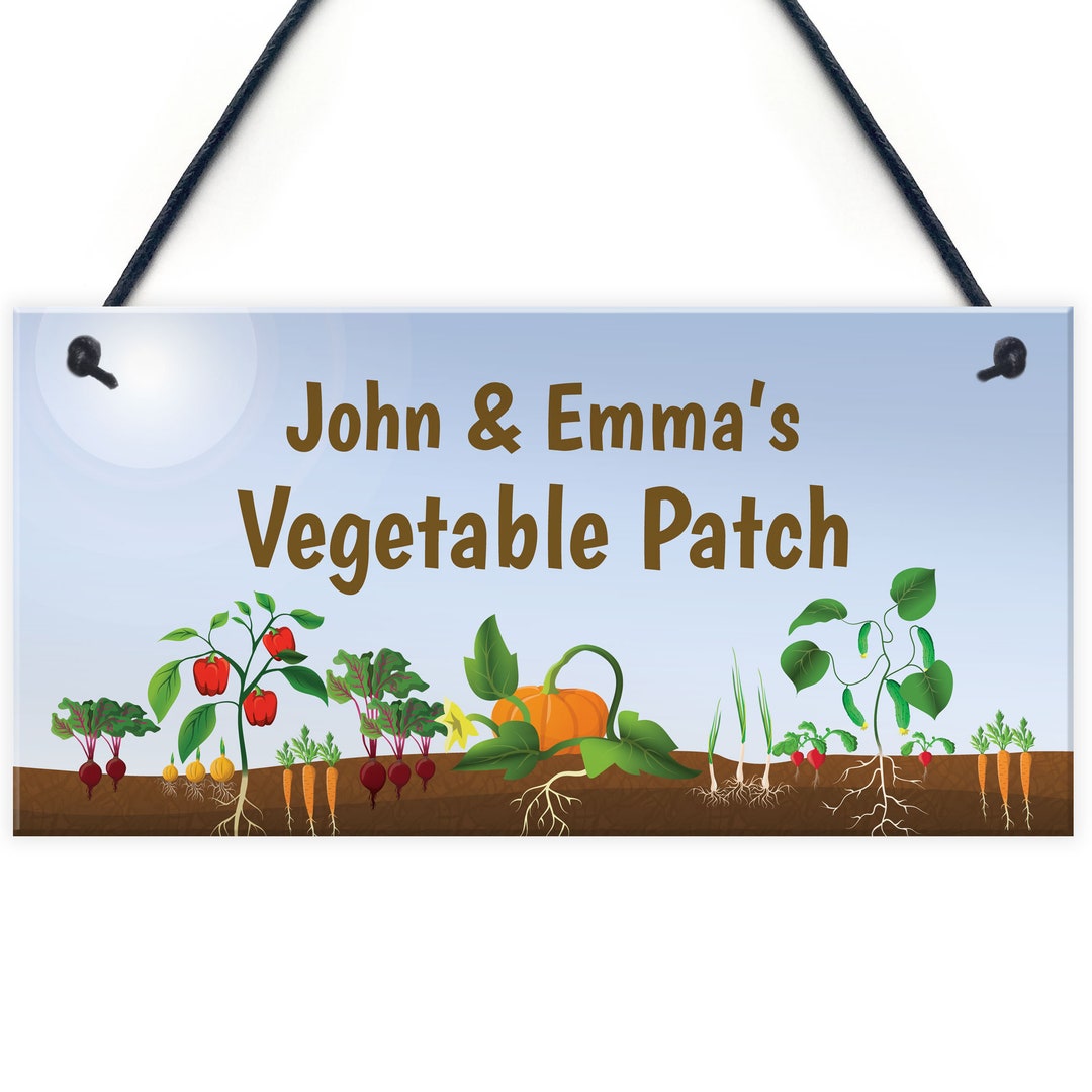Personalised Vegetable Patch Sign Allotment Greenhouse Gifts Garden ...