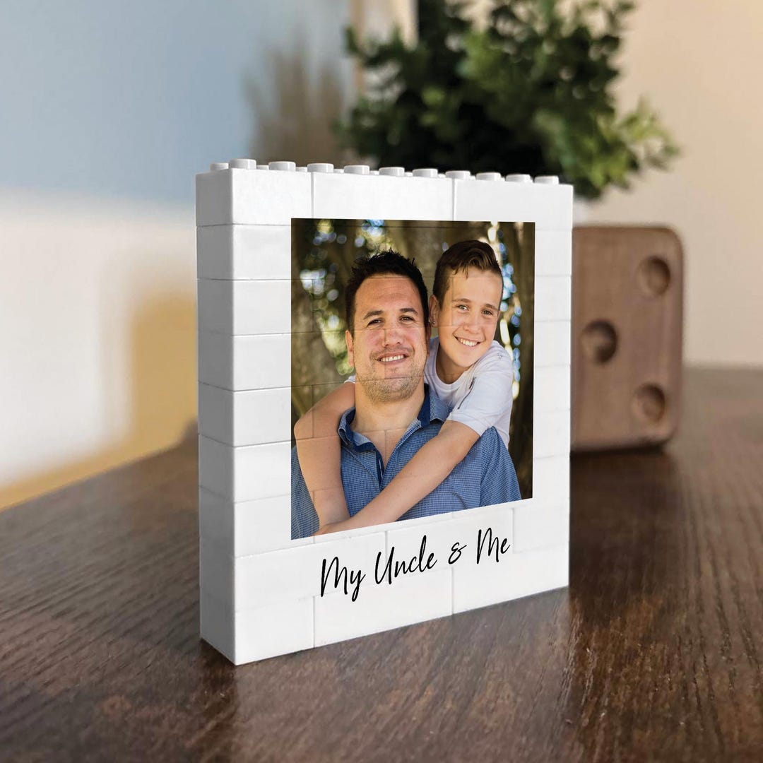 Personalised Uncle & Me Brick Photo Block, Gift for Uncle, Building ...