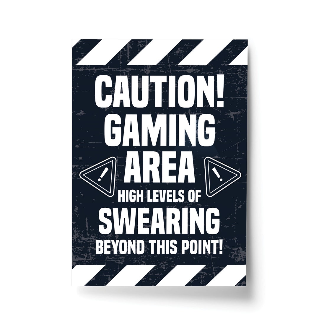 Funny Gaming Poster for Boys Bedroom Man Cave Wall Art for Gaming Lover ...