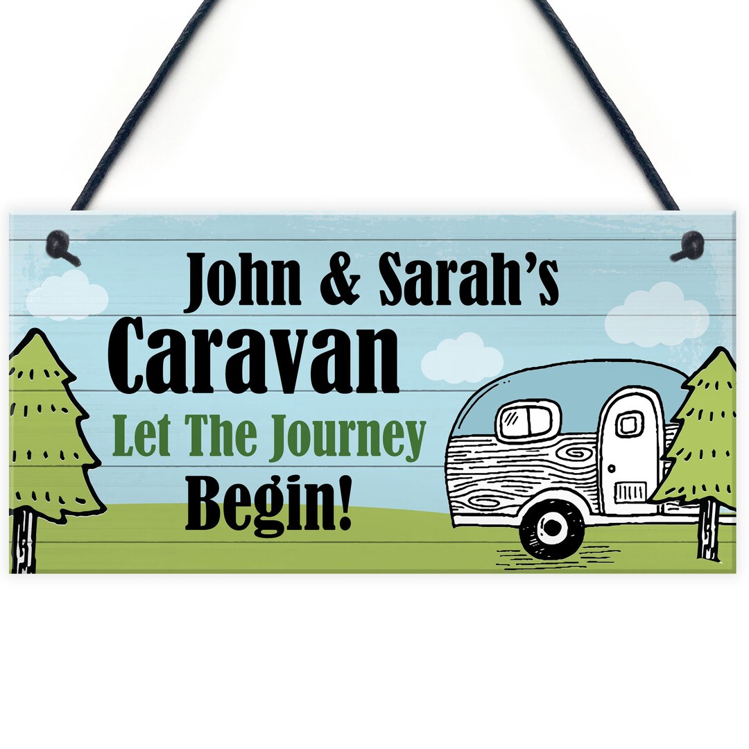 Hanging Caravan Sign Novelty Caravan Accessories Personalised ...