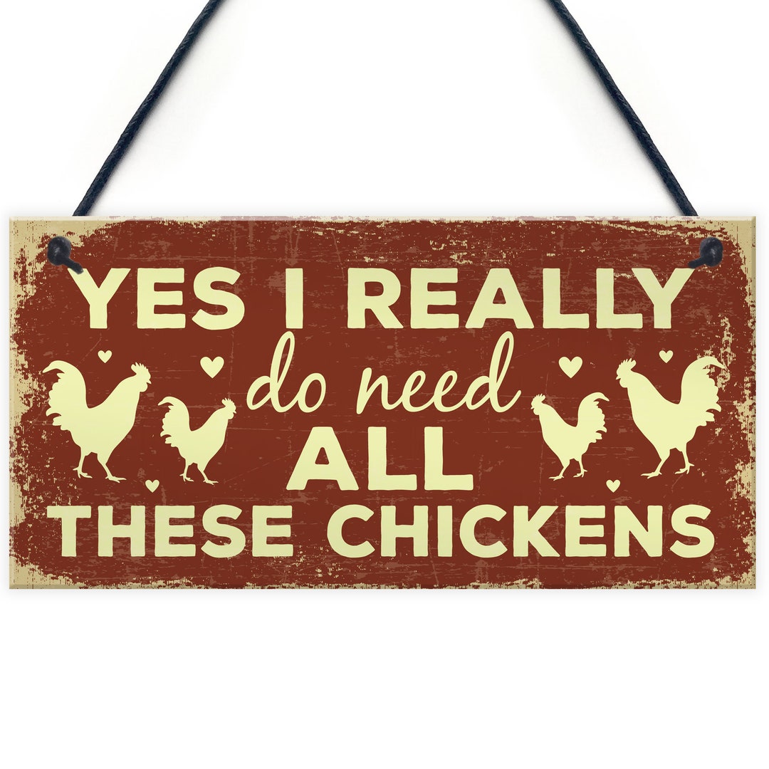 Funny Chicken Sign for Chicken Lovers Novelty Birthday Gift Sign for ...
