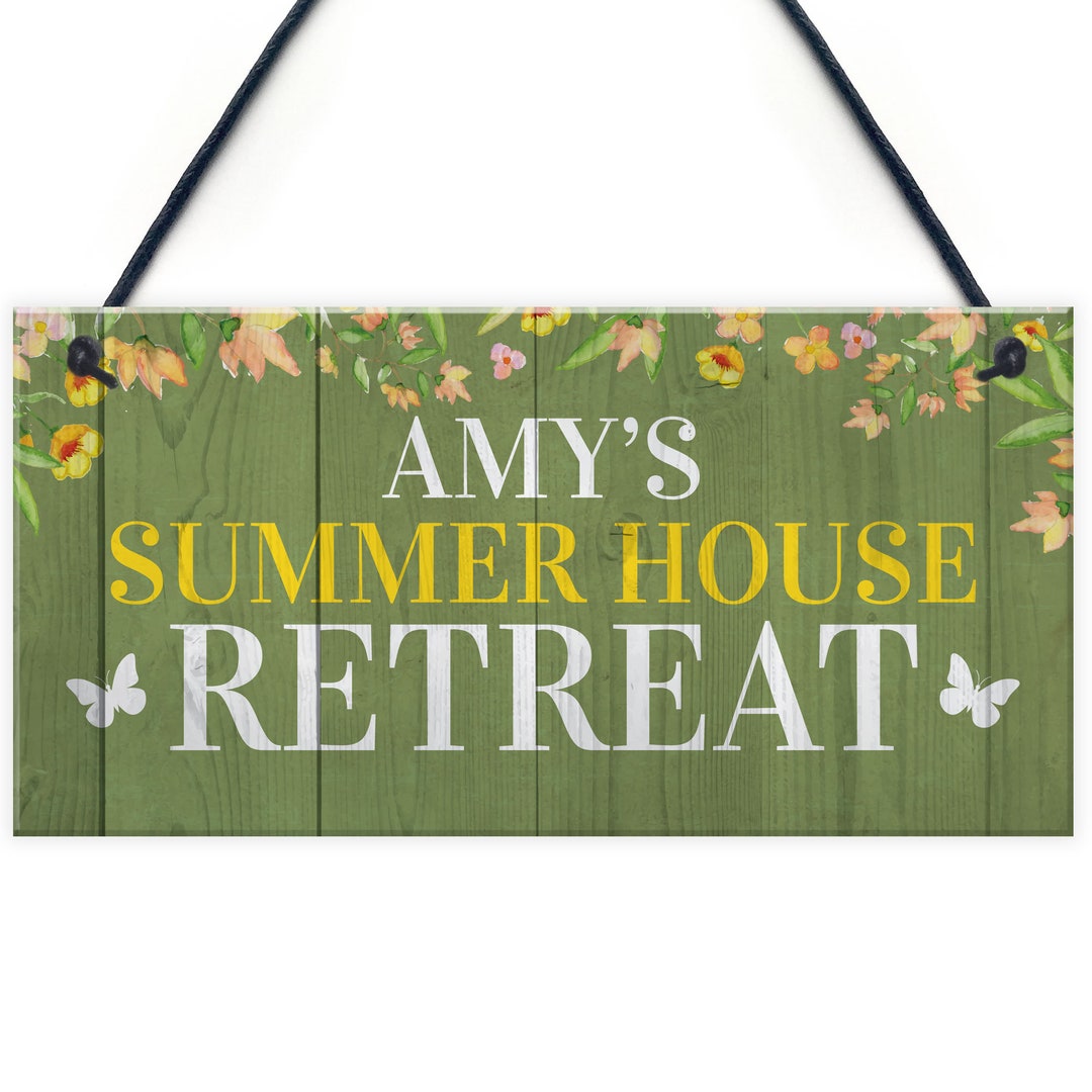 Summer House Personalised Home Sign Gifts Hanging Garden Sign Garden ...