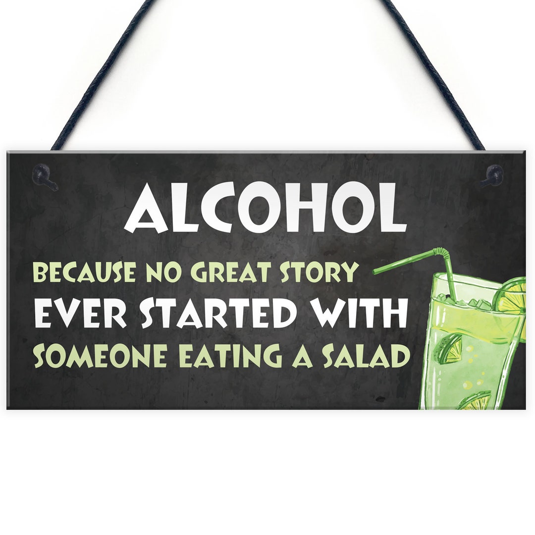 Funny Alcohol Gift Hanging Home Bar Sign Pub Sign Garden Sign Gin Beer ...