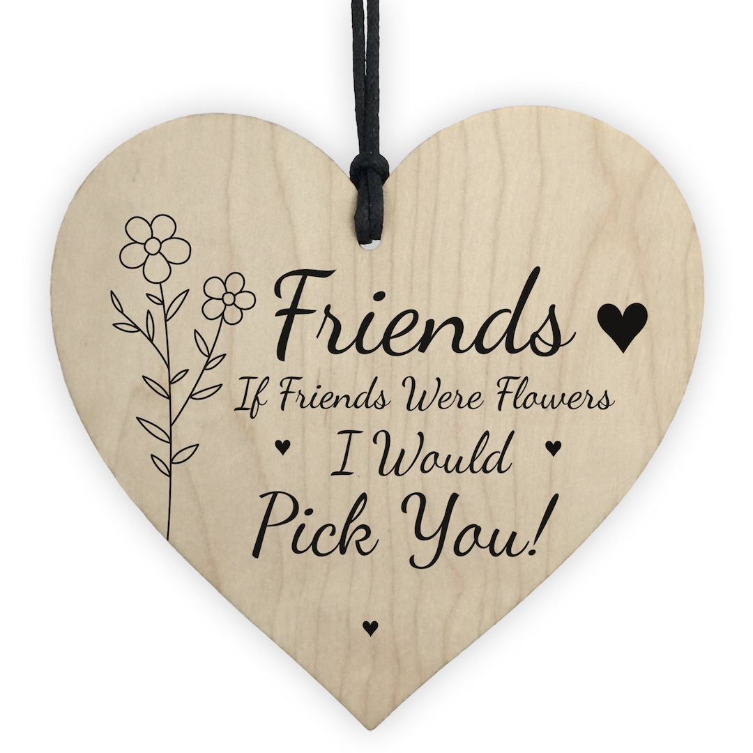 Thank You Gift for Friend Wood Heart Friendship Gift Best Friend ...