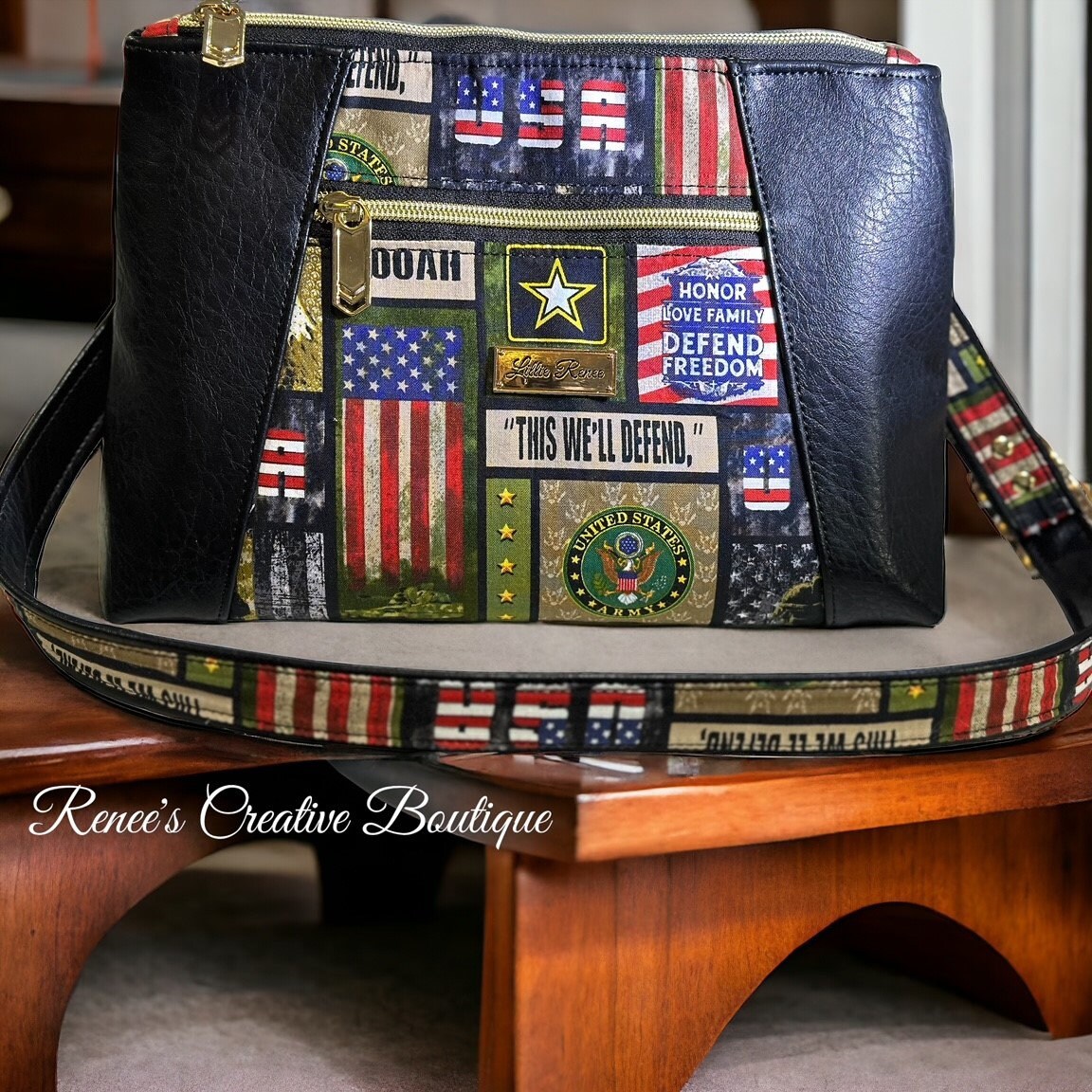 Army Sunshine Crossbody, Flag Purse, Army Purse, Medium Size Purse ...