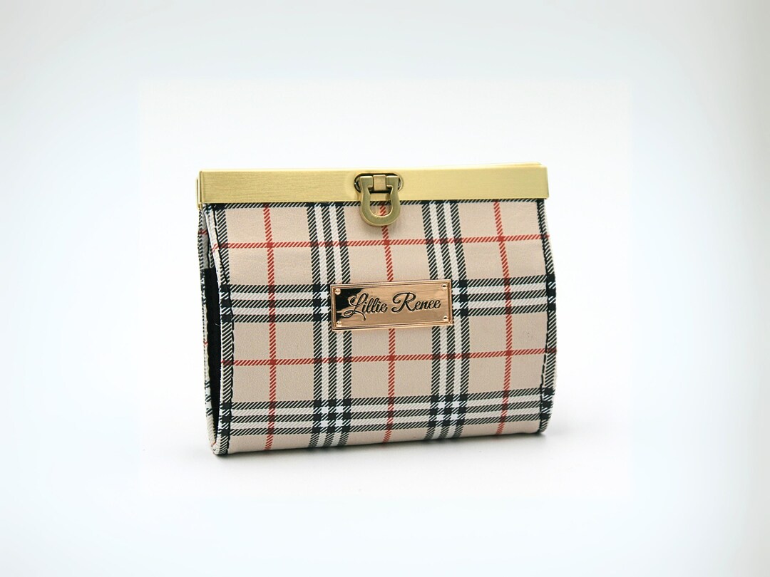 Sand Tartan Plaid Card Wallet: Accordion Style With Flip Lock - Etsy
