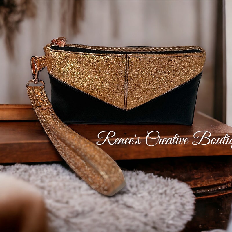 Rose Gold Zipper Bag - Etsy