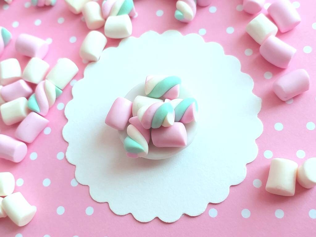 20 pcs Dollhouse Miniature Marsmallows Fake Food Miniature | Etsy