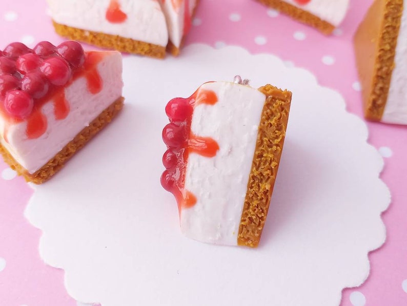 Cherry Cheesecake Charm Miniature Food Kawaii Charms | Etsy