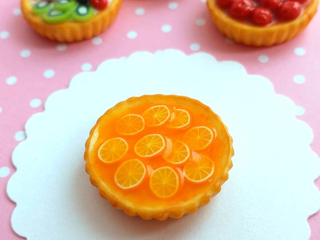 Dollhouse Miniature Orange Tart, Fake Food, Miniature Food, Dollhouse ...