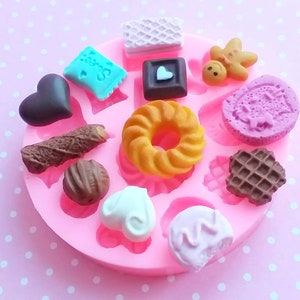 Chocolates, Cookies and Mixed Sweets Silicone Mold, Sweets Polymer Clay ...