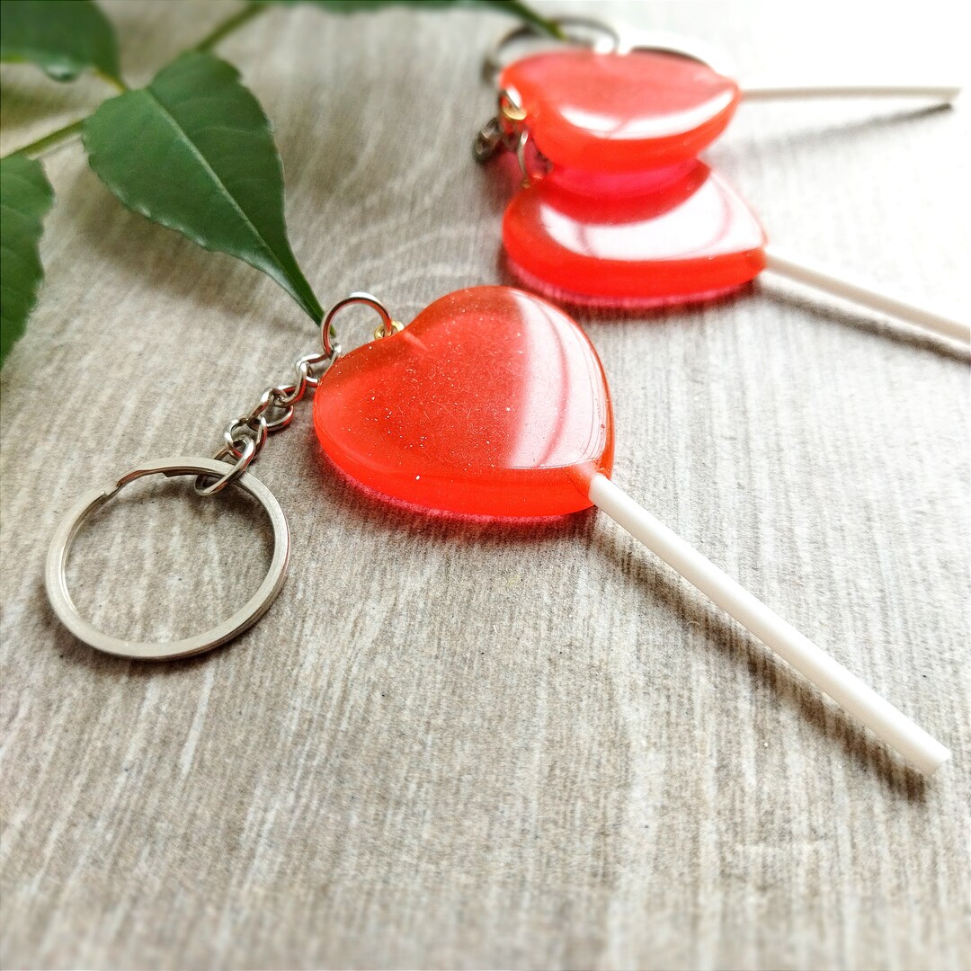 Red Lollipop Keychain, Food Keychain for Lollipop Lovers, Gift - Etsy